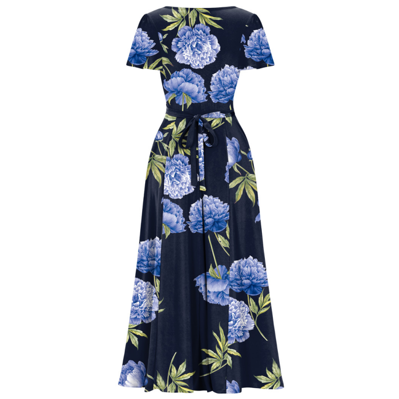 Lyra Maxi Dress - Blue Peony – Lady V London